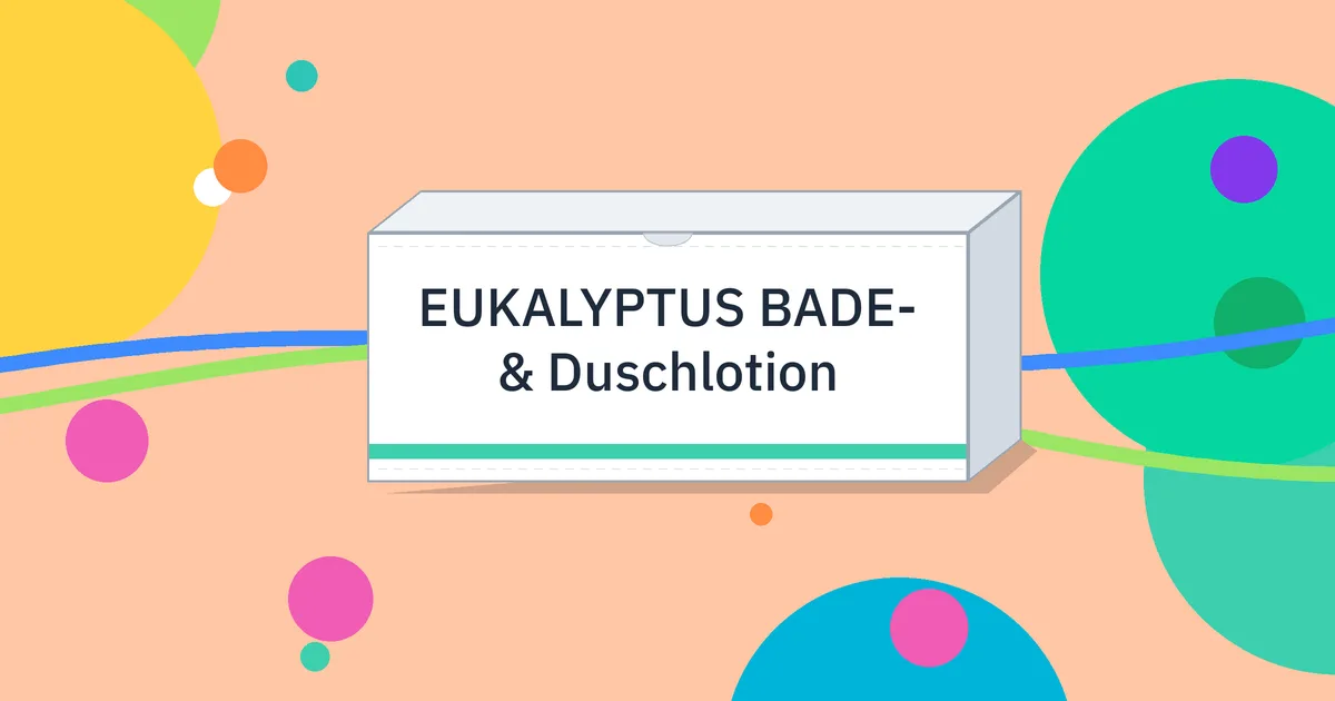 Symbolbild: Packung mit der Aufschrift EUKALYPTUS BADE- & Duschlotion (PZN 16334513) – Verfügbarkeit und Bezug in Apotheken in Frankfurt am Main