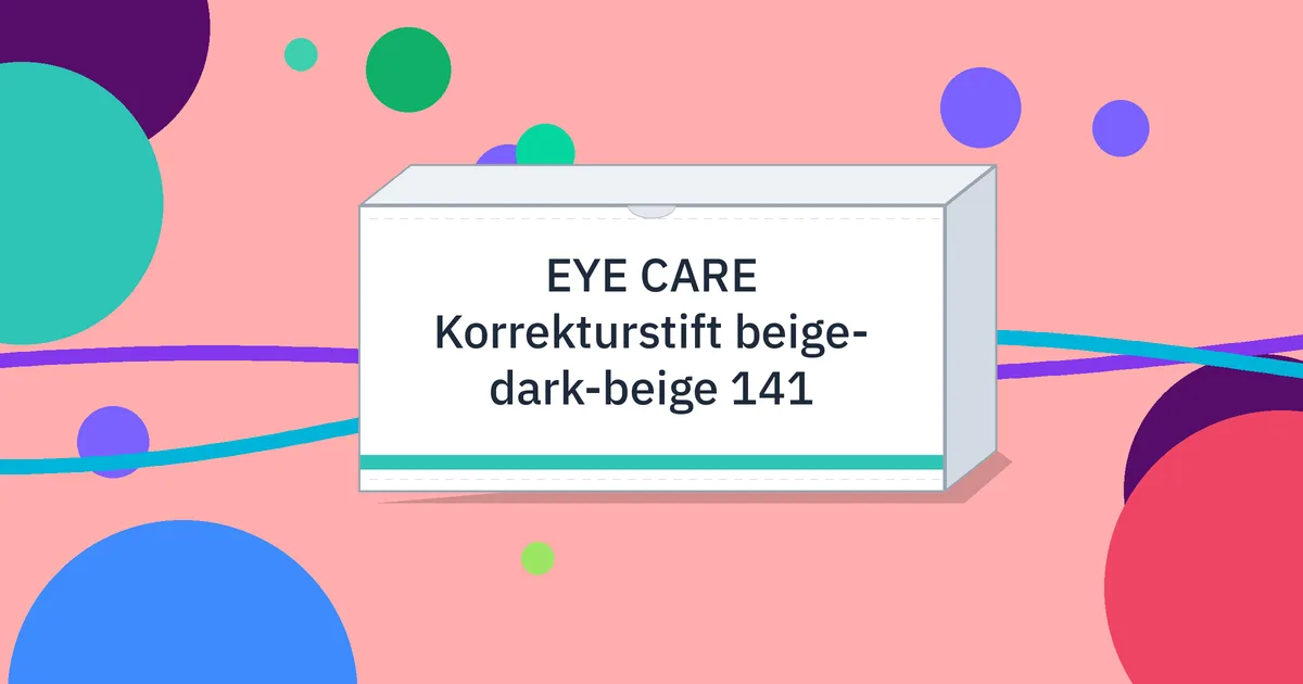 Symbolbild: Packung mit der Aufschrift EYE CARE Korrekturstift beige-dark-beige 141 (PZN 07295122) – Verfügbarkeit und Bezug in Apotheken in Frankfurt am Main