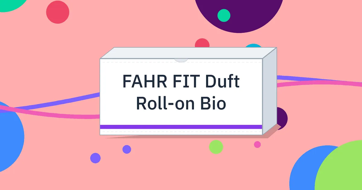 Symbolbild: Packung mit der Aufschrift FAHR FIT Duft Roll-on Bio (PZN 15394594) – Verfügbarkeit und Bezug in Apotheken in Frankfurt am Main