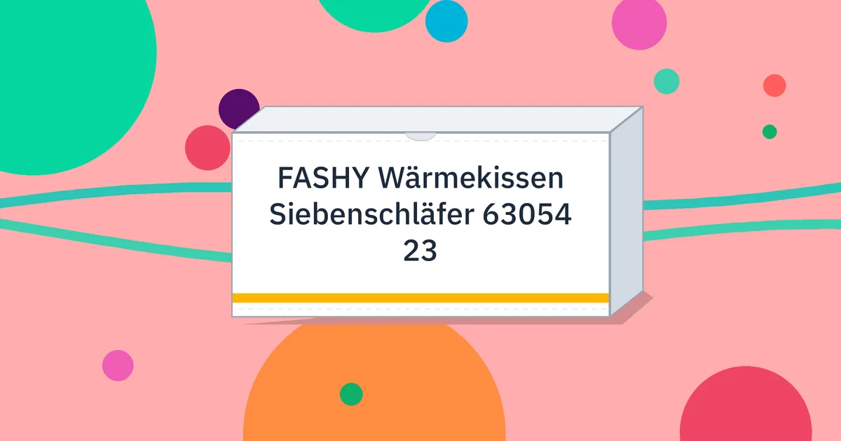 Symbolbild: Packung mit der Aufschrift FASHY Wärmekissen Siebenschläfer 63054 23 (PZN 16579290) – Verfügbarkeit und Bezug in Apotheken in Frankfurt am Main