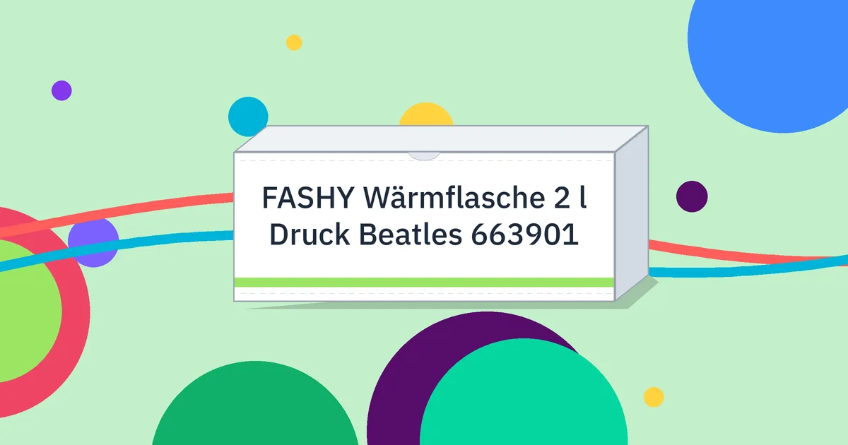 Symbolbild: Packung mit der Aufschrift FASHY Wärmflasche 2 l Druck Beatles 663901 (PZN 13157039) – Verfügbarkeit und Bezug in Apotheken in Frankfurt am Main