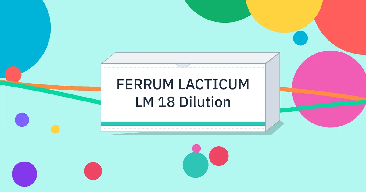 Symbolbild: Packung mit der Aufschrift FERRUM LACTICUM LM 18 Dilution (PZN 12849462) – Verfügbarkeit und Bezug in Apotheken in Frankfurt am Main