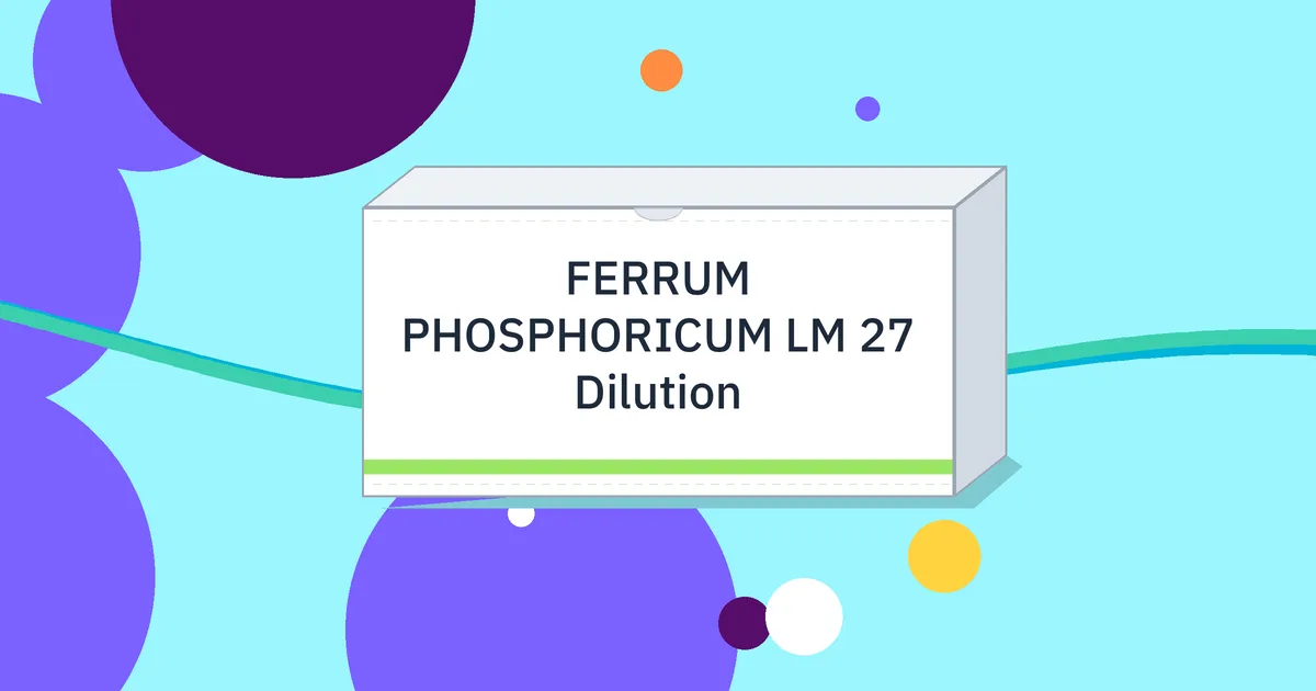 Symbolbild: Packung mit der Aufschrift FERRUM PHOSPHORICUM LM 27 Dilution (PZN 12852286) – Verfügbarkeit und Bezug in Apotheken in Frankfurt am Main