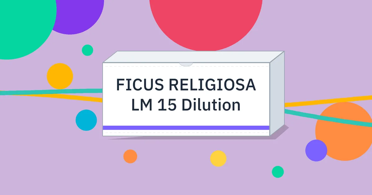 Symbolbild: Packung mit der Aufschrift FICUS RELIGIOSA LM 15 Dilution (PZN 12854003) – Verfügbarkeit und Bezug in Apotheken in Frankfurt am Main