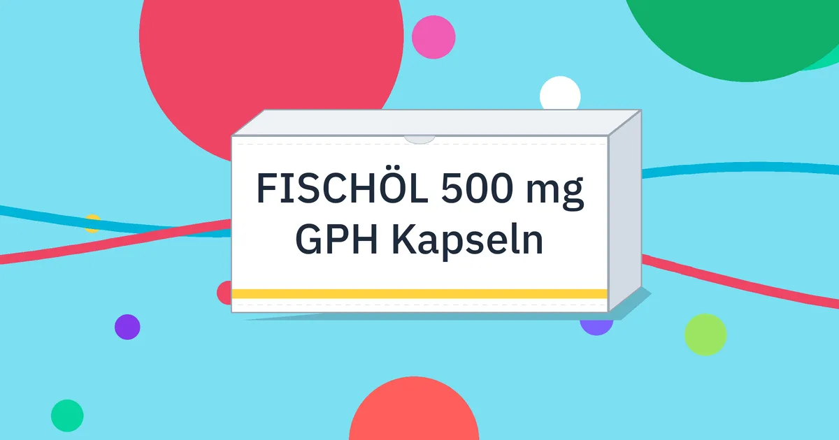 Symbolbild: Packung mit der Aufschrift FISCHÖL 500 mg GPH Kapseln (PZN 09748697) – Verfügbarkeit und Bezug in Apotheken in Frankfurt am Main