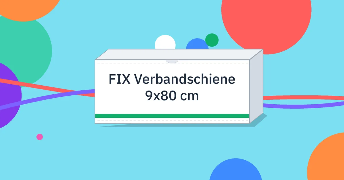 Symbolbild: Packung mit der Aufschrift FIX Verbandschiene 9x80 cm (PZN 06993835) – Verfügbarkeit und Bezug in Apotheken in Frankfurt am Main