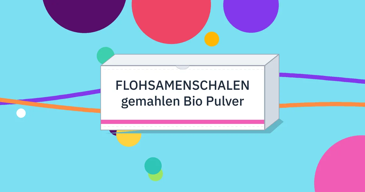 Symbolbild: Packung mit der Aufschrift FLOHSAMENSCHALEN gemahlen Bio Pulver (PZN 12643973) – Verfügbarkeit und Bezug in Apotheken in Frankfurt am Main