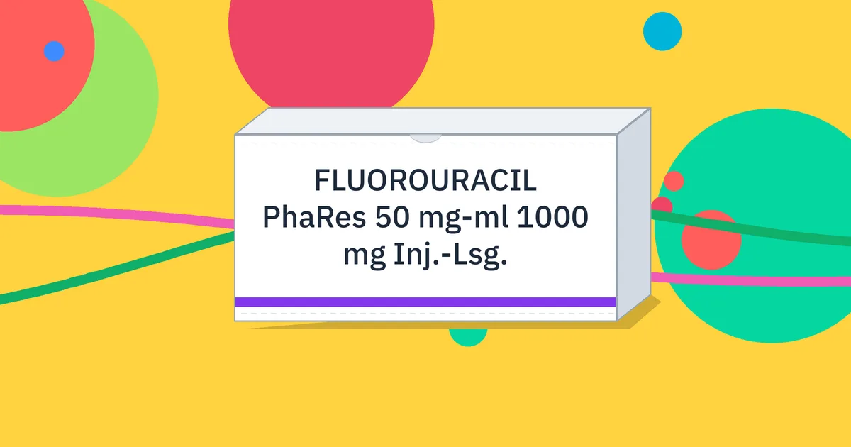 Symbolbild: Packung mit der Aufschrift FLUOROURACIL PhaRes 50 mg-ml 1000 mg Inj.-Lsg. (PZN 12476699) – Verfügbarkeit und Bezug in Apotheken in Frankfurt am Main