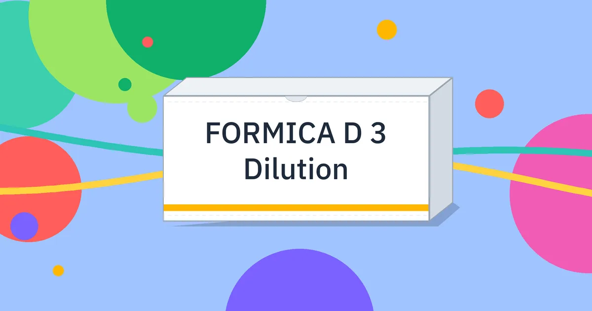 Symbolbild: Packung mit der Aufschrift FORMICA D 3 Dilution (PZN 01614282) – Verfügbarkeit und Bezug in Apotheken in Frankfurt am Main