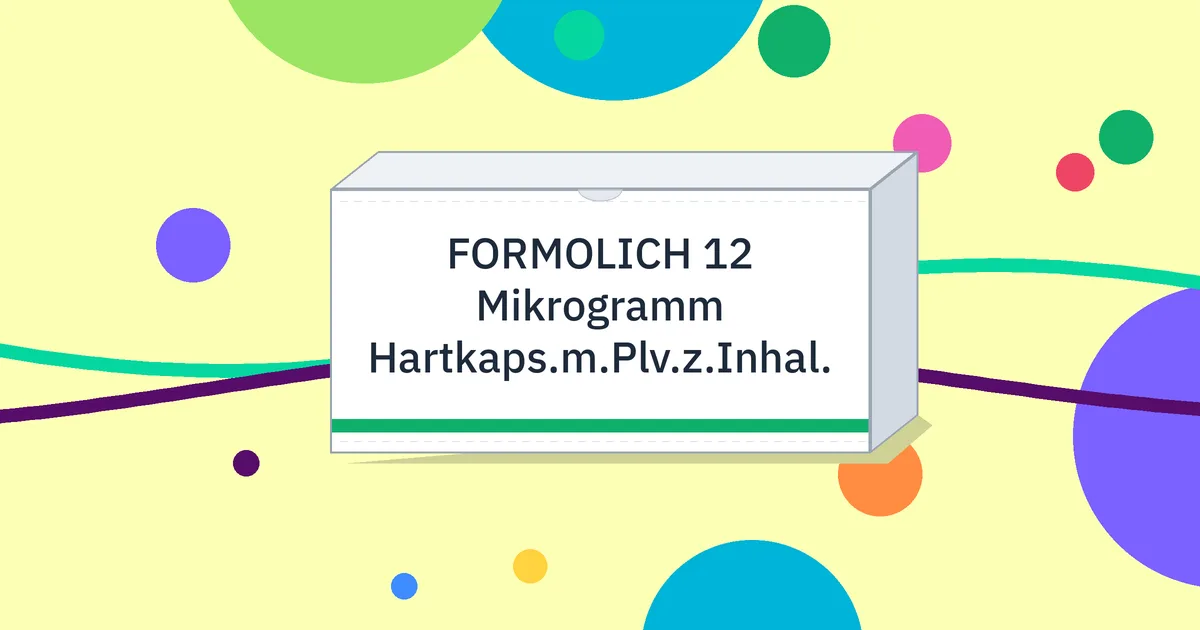 Symbolbild: Packung mit der Aufschrift FORMOLICH 12 Mikrogramm Hartkaps.m.Plv.z.Inhal. (PZN 04100201) – Verfügbarkeit und Bezug in Apotheken in Frankfurt am Main