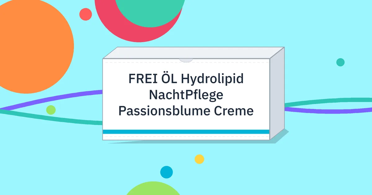 Symbolbild: Packung mit der Aufschrift FREI ÖL Hydrolipid NachtPflege Passionsblume Creme (PZN 11358957) – Verfügbarkeit und Bezug in Apotheken in Frankfurt am Main