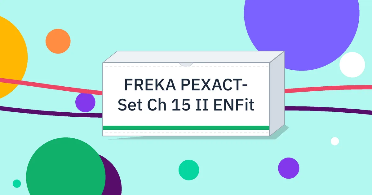 Symbolbild: Packung mit der Aufschrift FREKA PEXACT-Set Ch 15 II ENFit (PZN 11517083) – Verfügbarkeit und Bezug in Apotheken in Frankfurt am Main