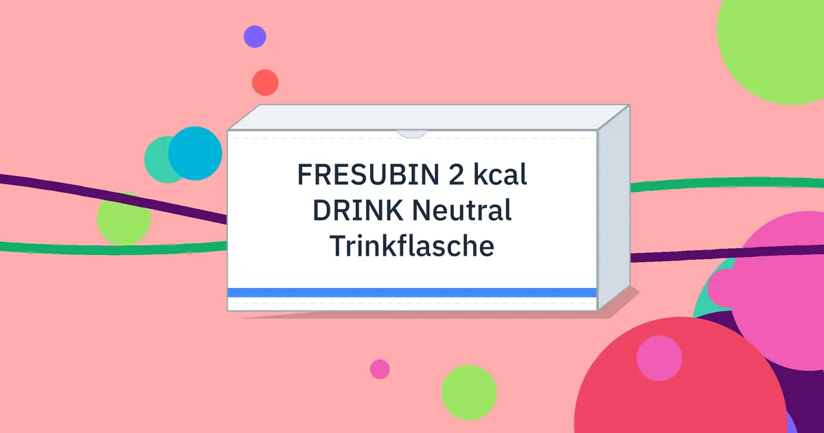 Symbolbild: Packung mit der Aufschrift FRESUBIN 2 kcal DRINK Neutral Trinkflasche (PZN 20191775) – Verfügbarkeit und Bezug in Apotheken in Frankfurt am Main
