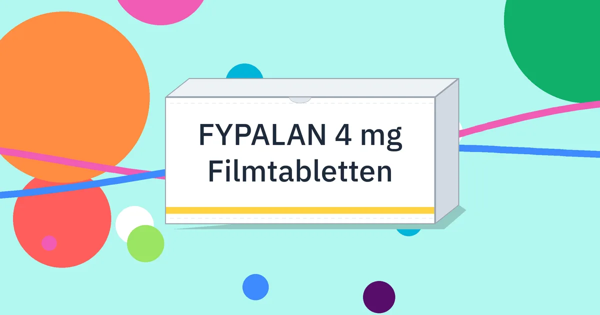 Symbolbild: Packung mit der Aufschrift FYPALAN 4 mg Filmtabletten (PZN 20333436) – Verfügbarkeit und Bezug in Apotheken in Frankfurt am Main