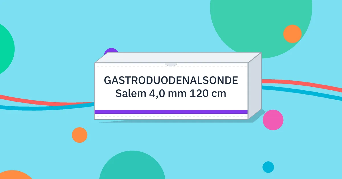 Symbolbild: Packung mit der Aufschrift GASTRODUODENALSONDE Salem 4,0 mm 120 cm (PZN 00903340) – Verfügbarkeit und Bezug in Apotheken in Frankfurt am Main