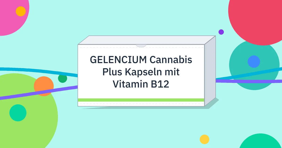 Symbolbild: Packung mit der Aufschrift GELENCIUM Cannabis Plus Kapseln mit Vitamin B12 (PZN 18813198) – Verfügbarkeit und Bezug in Apotheken in Frankfurt am Main