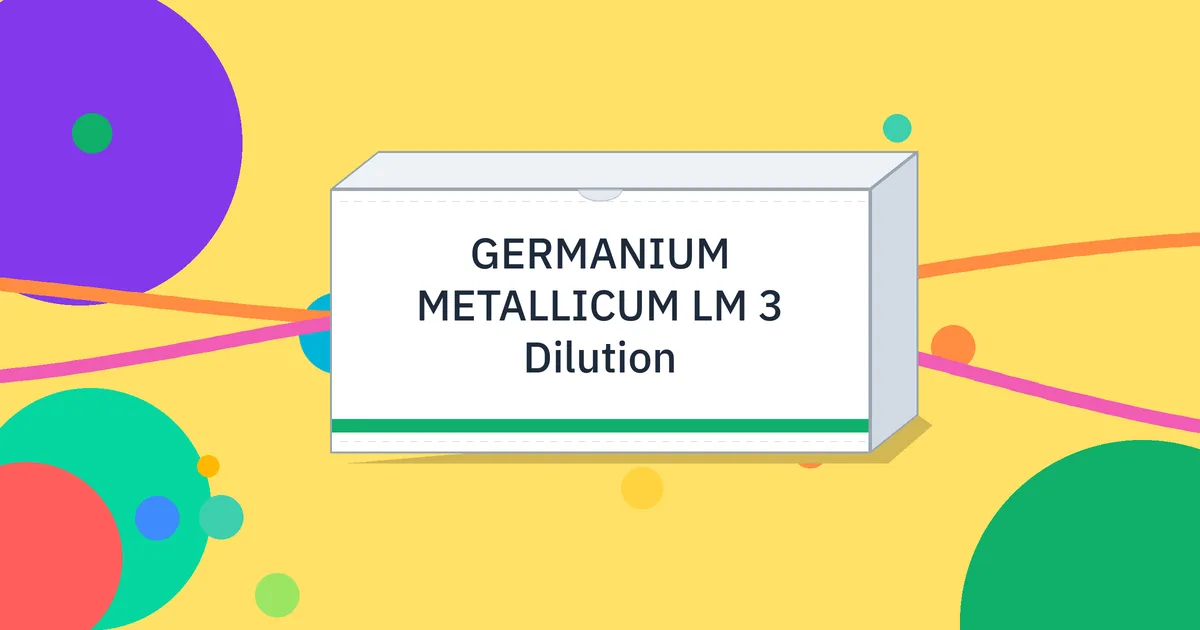 Symbolbild: Packung mit der Aufschrift GERMANIUM METALLICUM LM 3 Dilution (PZN 12877062) – Verfügbarkeit und Bezug in Apotheken in Frankfurt am Main