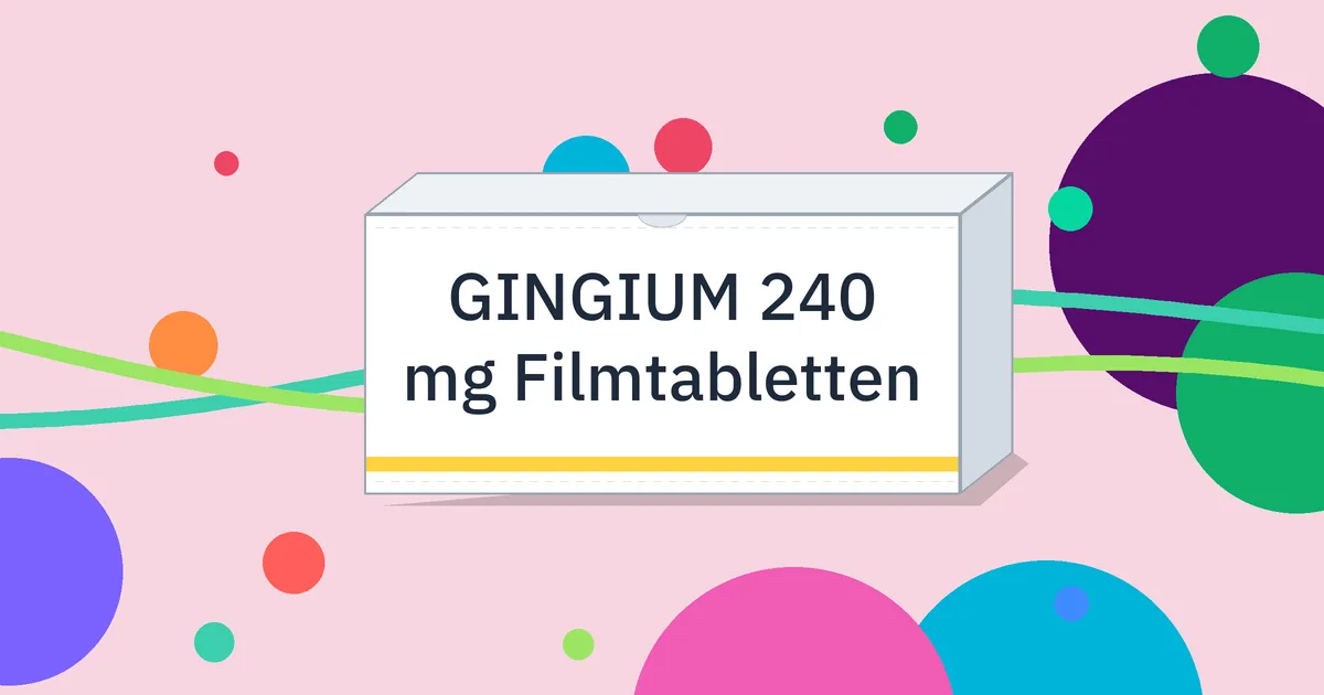 Symbolbild: Packung mit der Aufschrift GINGIUM 240 mg Filmtabletten (PZN 14171219) – Verfügbarkeit und Bezug in Apotheken in Frankfurt am Main