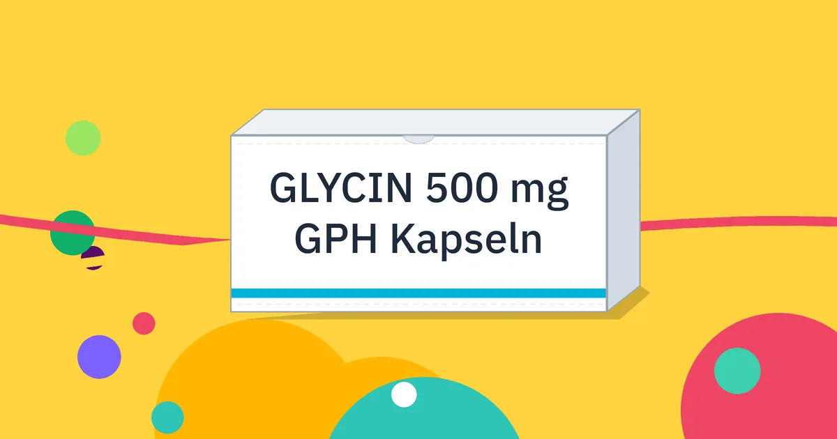 Symbolbild: Packung mit der Aufschrift GLYCIN 500 mg GPH Kapseln (PZN 07766834) – Verfügbarkeit und Bezug in Apotheken in Frankfurt am Main