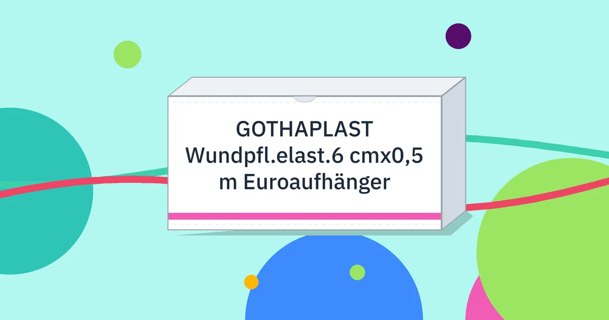 Symbolbild: Packung mit der Aufschrift GOTHAPLAST Wundpfl.elast.6 cmx0,5 m Euroaufhänger (PZN 04092186) – Verfügbarkeit und Bezug in Apotheken in Frankfurt am Main