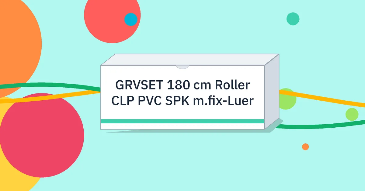 Symbolbild: Packung mit der Aufschrift GRVSET 180 cm Roller CLP PVC SPK m.fix-Luer (PZN 17898258) – Verfügbarkeit und Bezug in Apotheken in Frankfurt am Main