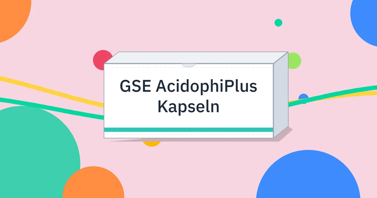 Symbolbild: Packung mit der Aufschrift GSE AcidophiPlus Kapseln (PZN 12565316) – Verfügbarkeit und Bezug in Apotheken in Frankfurt am Main