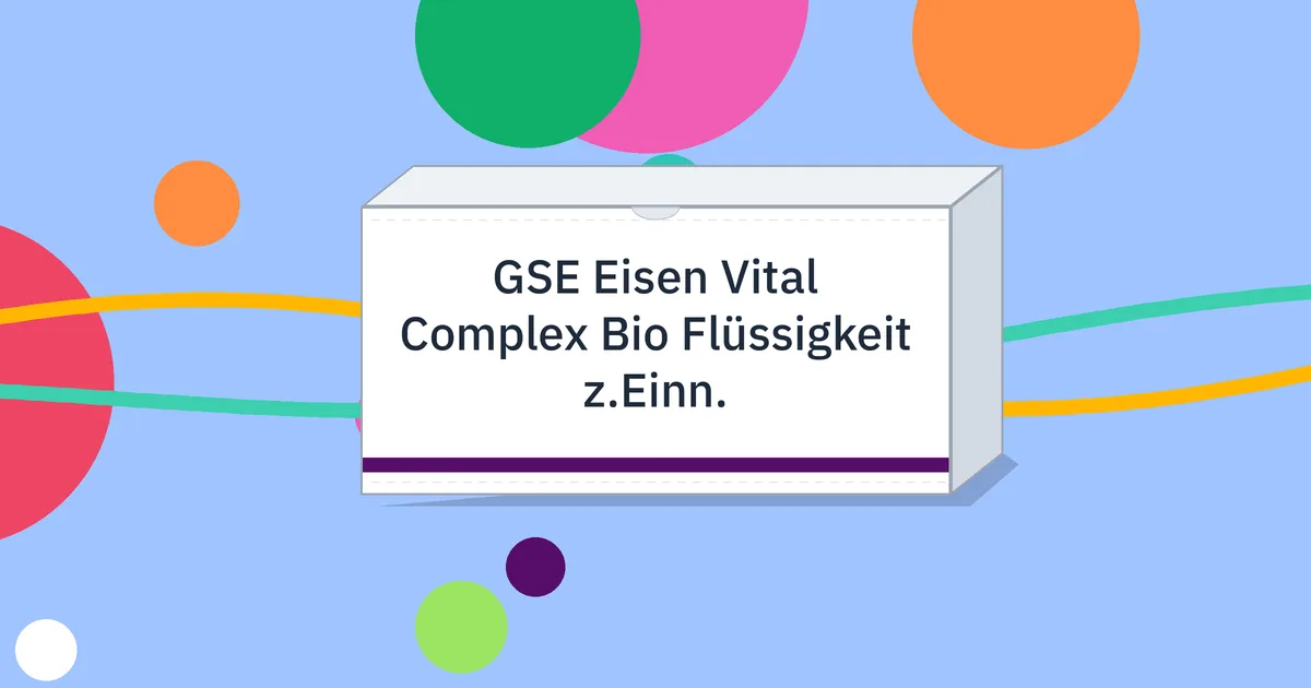 Symbolbild: Packung mit der Aufschrift GSE Eisen Vital Complex Bio Flüssigkeit z.Einn. (PZN 12468524) – Verfügbarkeit und Bezug in Apotheken in Frankfurt am Main