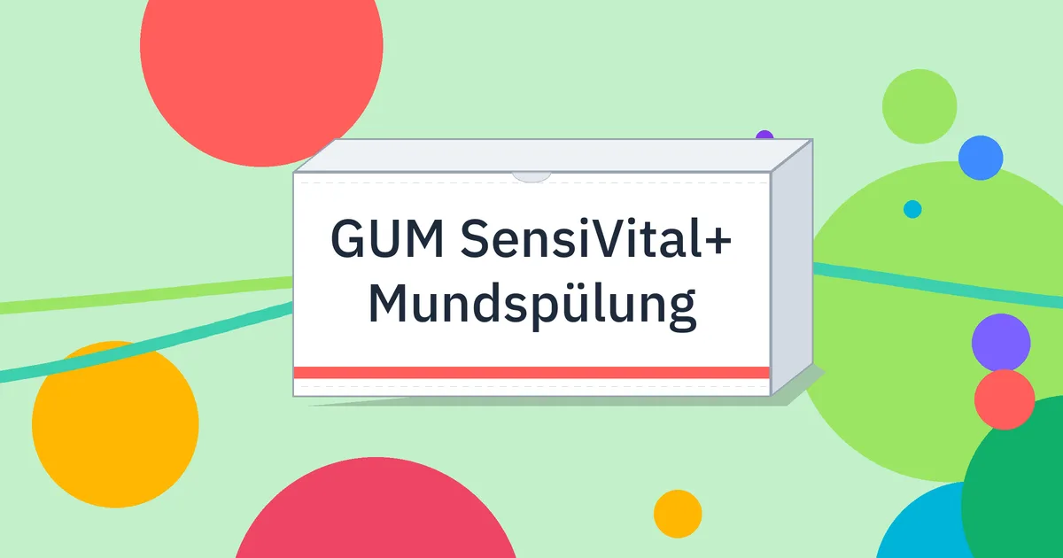 Symbolbild: Packung mit der Aufschrift GUM SensiVital+ Mundspülung (PZN 14041014) – Verfügbarkeit und Bezug in Apotheken in Frankfurt am Main