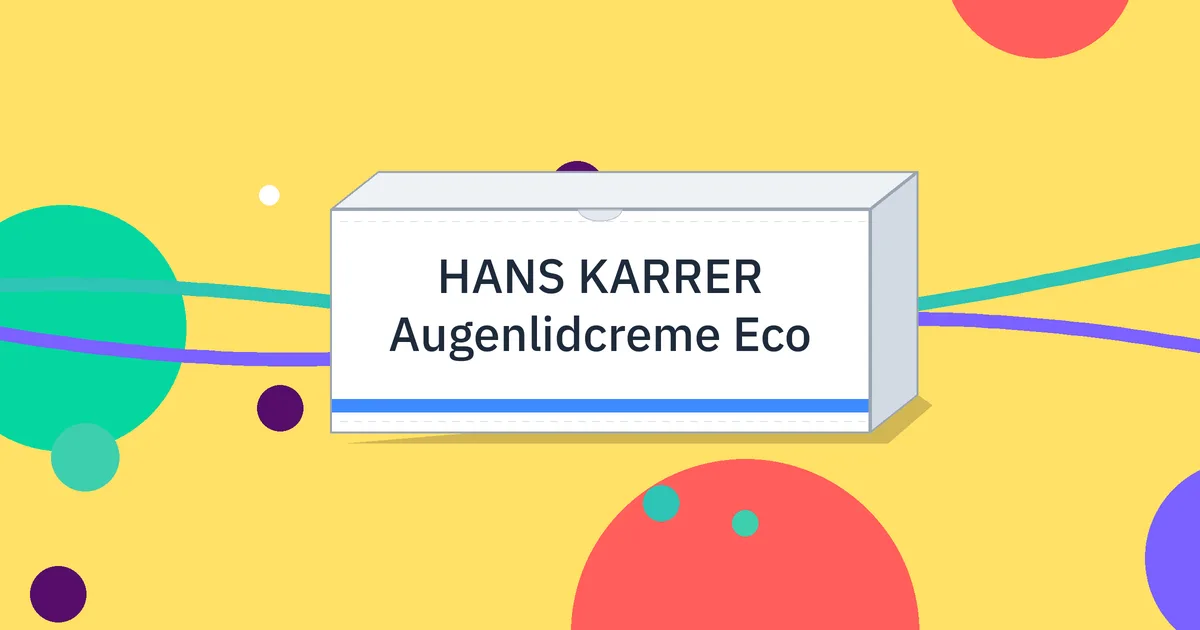 Symbolbild: Packung mit der Aufschrift HANS KARRER Augenlidcreme Eco (PZN 18156062) – Verfügbarkeit und Bezug in Apotheken in Frankfurt am Main