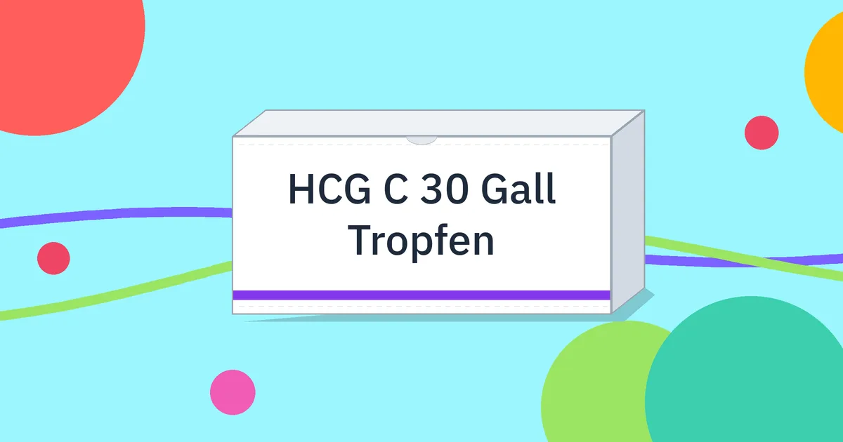 Symbolbild: Packung mit der Aufschrift HCG C 30 Gall Tropfen (PZN 13966520) – Verfügbarkeit und Bezug in Apotheken in Frankfurt am Main