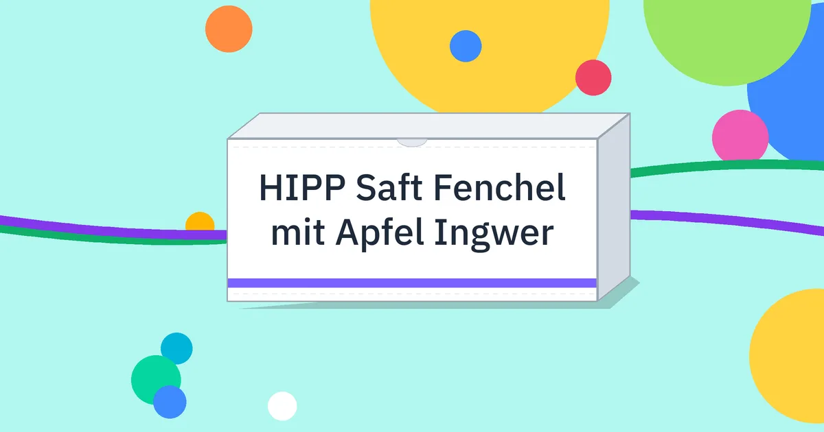 Symbolbild: Packung mit der Aufschrift HIPP Saft Fenchel mit Apfel Ingwer (PZN 19128470) – Verfügbarkeit und Bezug in Apotheken in Frankfurt am Main