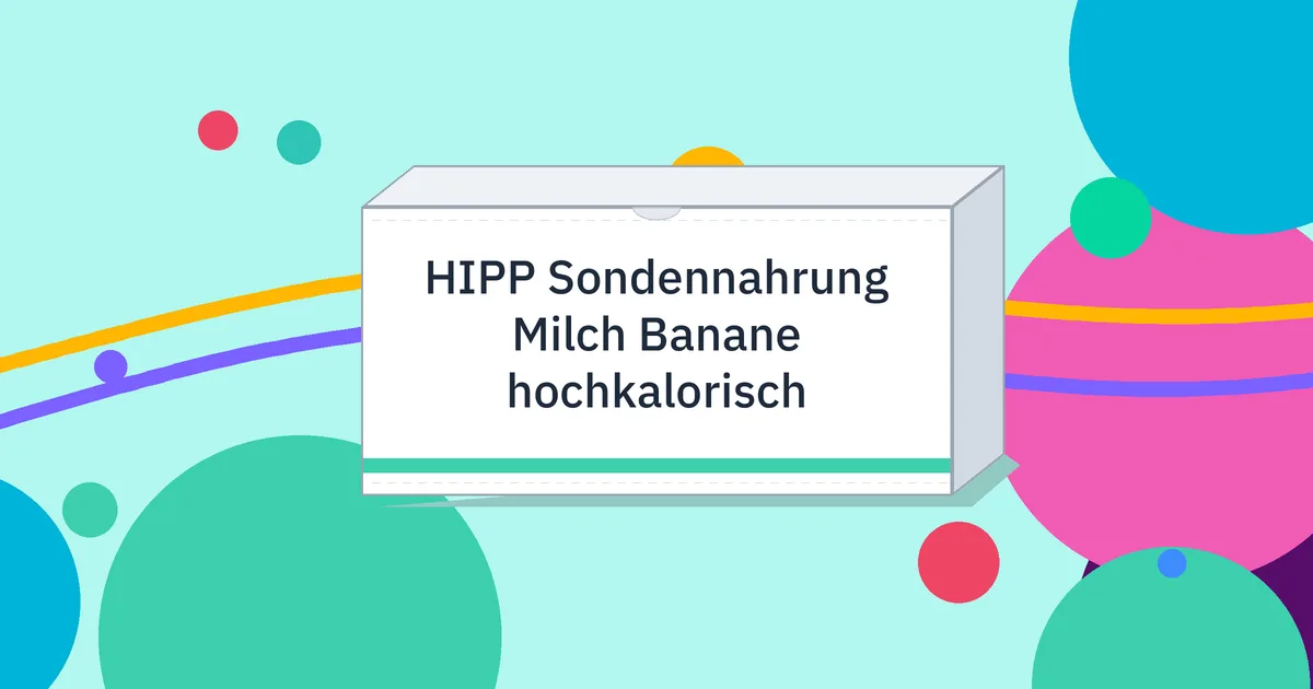 Symbolbild: Packung mit der Aufschrift HIPP Sondennahrung Milch Banane hochkalorisch (PZN 19351038) – Verfügbarkeit und Bezug in Apotheken in Frankfurt am Main