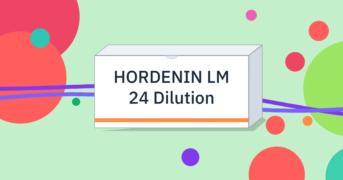 Symbolbild: Packung mit der Aufschrift HORDENIN LM 24 Dilution (PZN 13555509) – Verfügbarkeit und Bezug in Apotheken in Frankfurt am Main