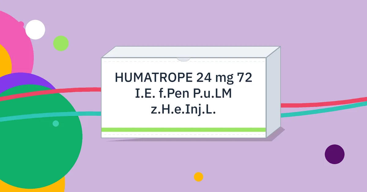 Symbolbild: Packung mit der Aufschrift HUMATROPE 24 mg 72 I.E. f.Pen P.u.LM z.H.e.Inj.L. (PZN 19523841) – Verfügbarkeit und Bezug in Apotheken in Frankfurt am Main