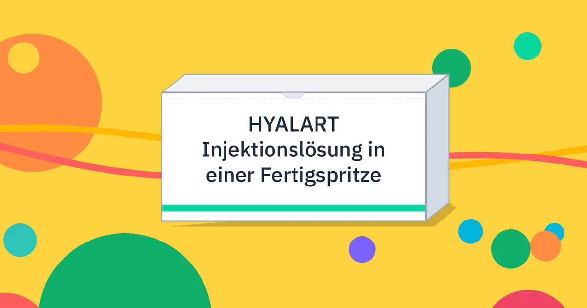 Symbolbild: Packung mit der Aufschrift HYALART Injektionslösung in einer Fertigspritze (PZN 15322904) – Verfügbarkeit und Bezug in Apotheken in Frankfurt am Main