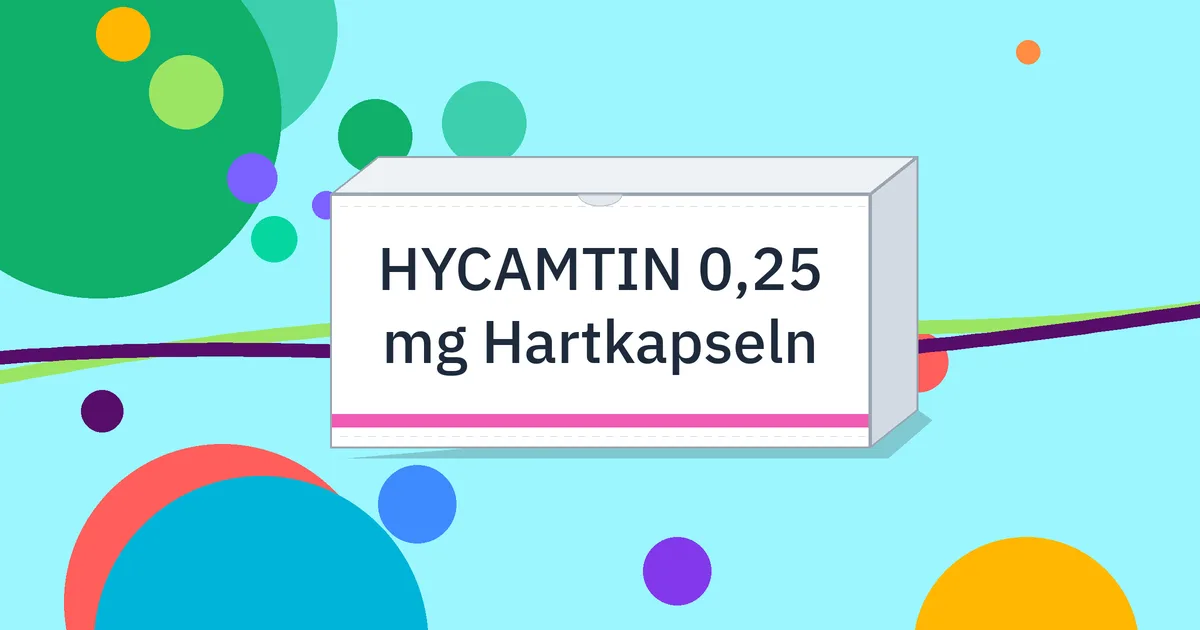 Symbolbild: Packung mit der Aufschrift HYCAMTIN 0,25 mg Hartkapseln (PZN 01111061) – Verfügbarkeit und Bezug in Apotheken in Frankfurt am Main