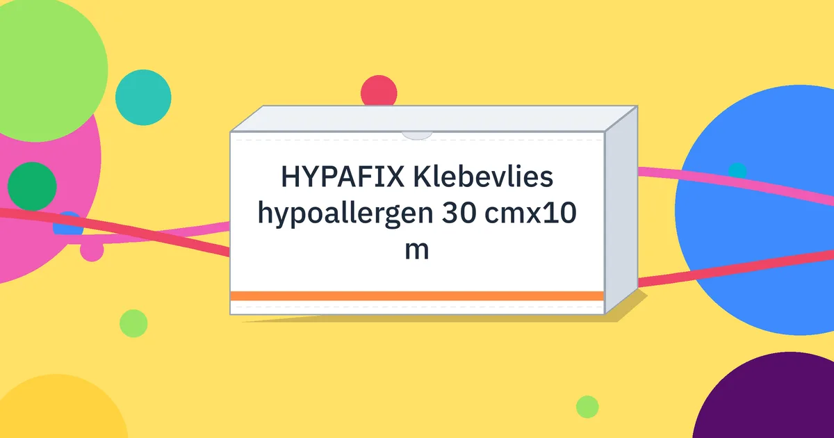 Symbolbild: Packung mit der Aufschrift HYPAFIX Klebevlies hypoallergen 30 cmx10 m (PZN 09080207) – Verfügbarkeit und Bezug in Apotheken in Frankfurt am Main