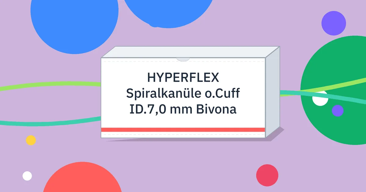 Symbolbild: Packung mit der Aufschrift HYPERFLEX Spiralkanüle o.Cuff ID.7,0 mm Bivona (PZN 06827025) – Verfügbarkeit und Bezug in Apotheken in Frankfurt am Main