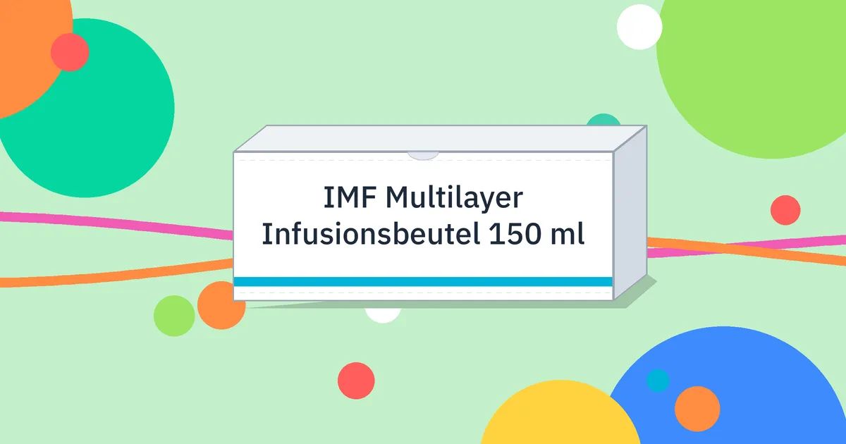 Symbolbild: Packung mit der Aufschrift IMF Multilayer Infusionsbeutel 150 ml (PZN 17309730) – Verfügbarkeit und Bezug in Apotheken in Frankfurt am Main