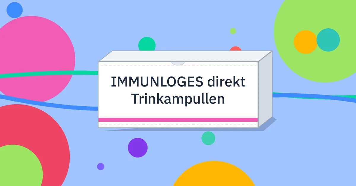 Symbolbild: Packung mit der Aufschrift IMMUNLOGES direkt Trinkampullen (PZN 19927573) – Verfügbarkeit und Bezug in Apotheken in Frankfurt am Main