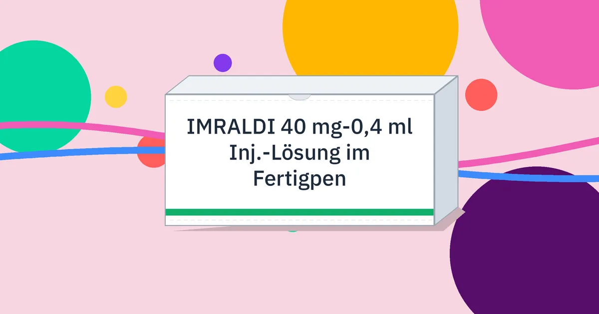 Symbolbild: Packung mit der Aufschrift IMRALDI 40 mg-0,4 ml Inj.-Lösung im Fertigpen (PZN 18681259) – Verfügbarkeit und Bezug in Apotheken in Frankfurt am Main