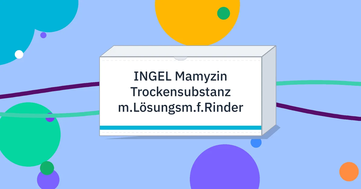 Symbolbild: Packung mit der Aufschrift INGEL Mamyzin Trockensubstanz m.Lösungsm.f.Rinder (PZN 00816581) – Verfügbarkeit und Bezug in Apotheken in Frankfurt am Main