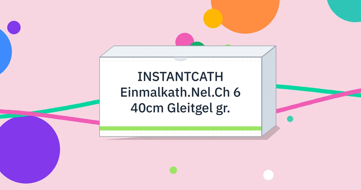 Symbolbild: Packung mit der Aufschrift INSTANTCATH Einmalkath.Nel.Ch 6 40cm Gleitgel gr. (PZN 00104001) – Verfügbarkeit und Bezug in Apotheken in Frankfurt am Main