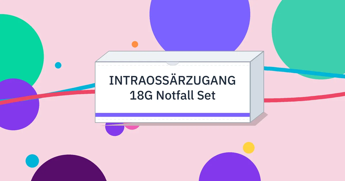 Symbolbild: Packung mit der Aufschrift INTRAOSSÄRZUGANG 18G Notfall Set (PZN 00427632) – Verfügbarkeit und Bezug in Apotheken in Frankfurt am Main