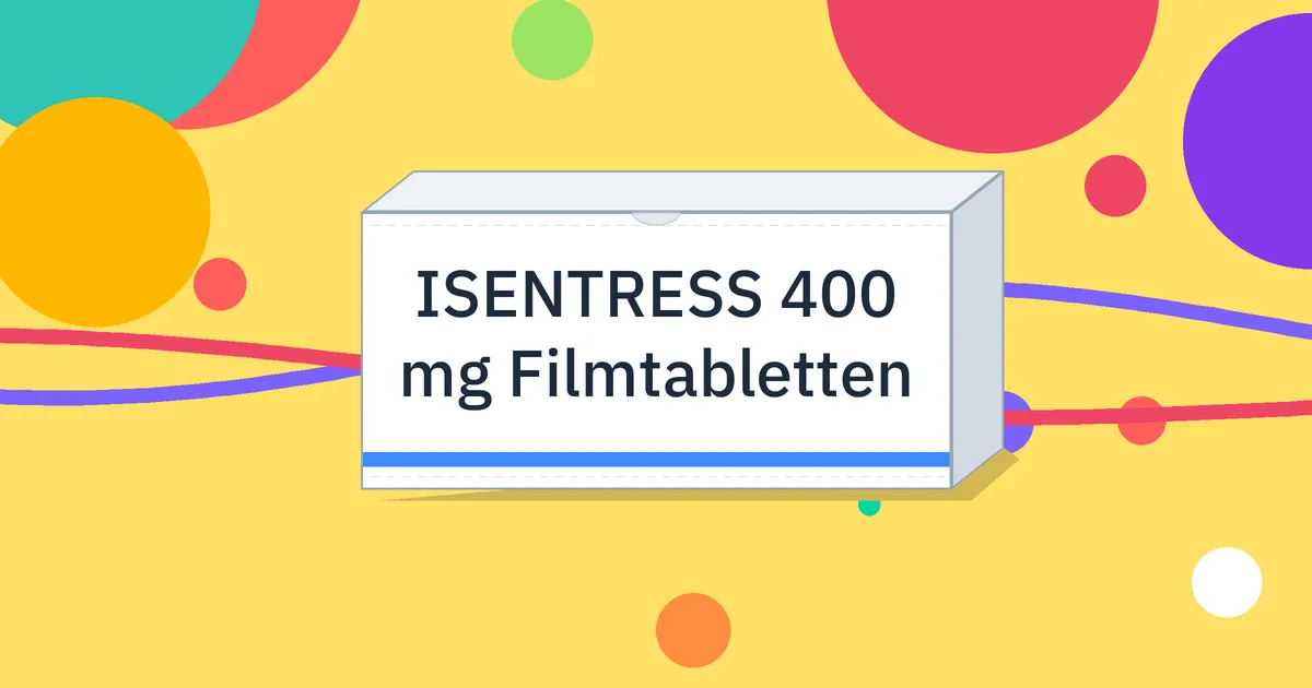 Symbolbild: Packung mit der Aufschrift ISENTRESS 400 mg Filmtabletten (PZN 05956967) – Verfügbarkeit und Bezug in Apotheken in Frankfurt am Main