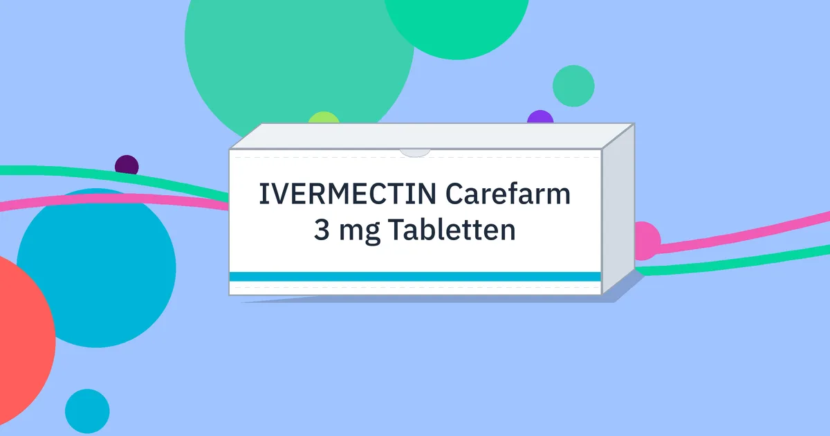 Symbolbild: Packung mit der Aufschrift IVERMECTIN Carefarm 3 mg Tabletten (PZN 18707438) – Verfügbarkeit und Bezug in Apotheken in Frankfurt am Main