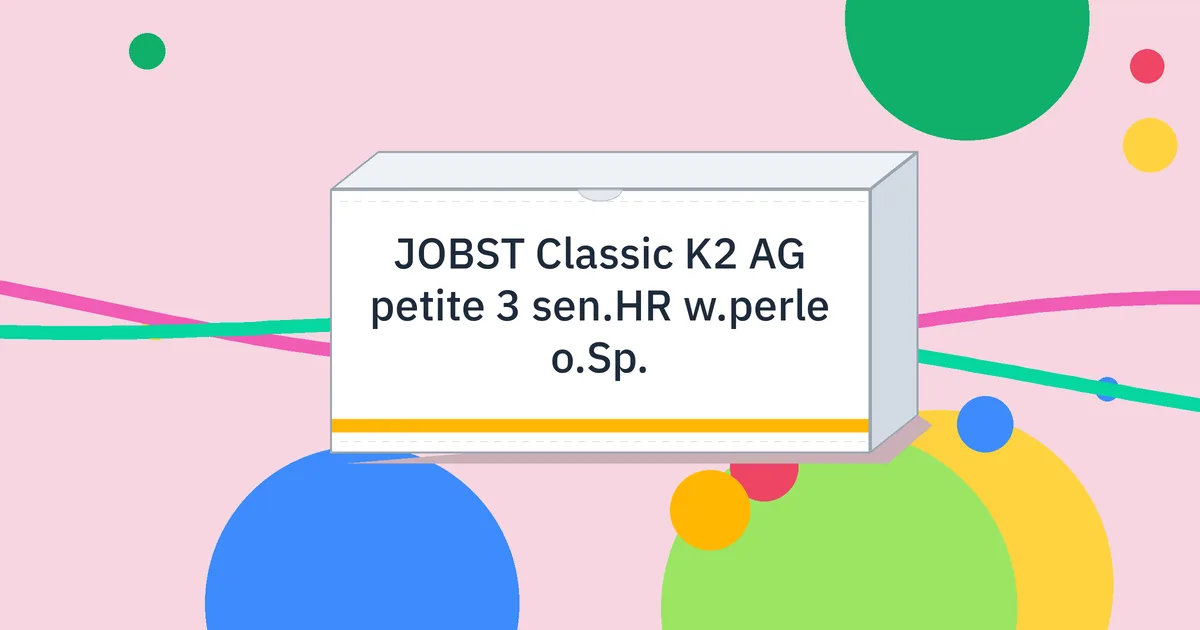 Symbolbild: Packung mit der Aufschrift JOBST Classic K2 AG petite 3 sen.HR w.perle o.Sp. (PZN 17961695) – Verfügbarkeit und Bezug in Apotheken in Frankfurt am Main