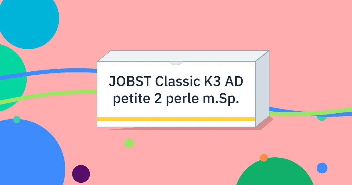 Symbolbild: Packung mit der Aufschrift JOBST Classic K3 AD petite 2 perle m.Sp. (PZN 13070002) – Verfügbarkeit und Bezug in Apotheken in Frankfurt am Main