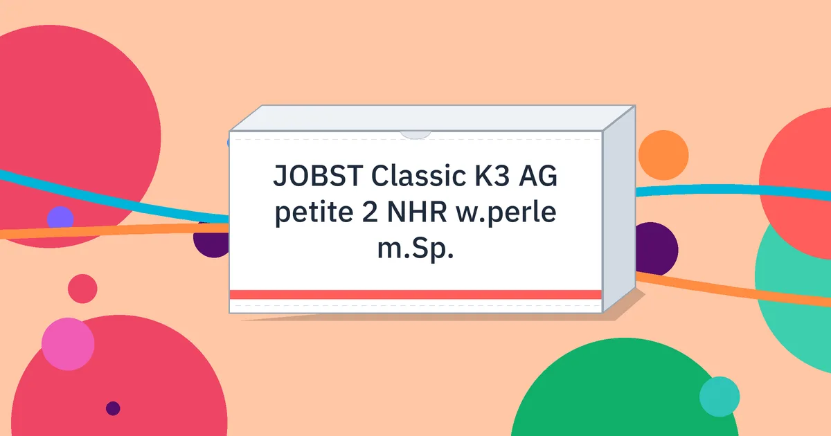 Symbolbild: Packung mit der Aufschrift JOBST Classic K3 AG petite 2 NHR w.perle m.Sp. (PZN 13072685) – Verfügbarkeit und Bezug in Apotheken in Frankfurt am Main