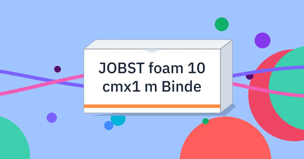 Symbolbild: Packung mit der Aufschrift JOBST foam 10 cmx1 m Binde (PZN 13570874) – Verfügbarkeit und Bezug in Apotheken in Frankfurt am Main
